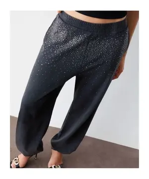 Liu Jo Embellished Trousers With All-over Logo - Black