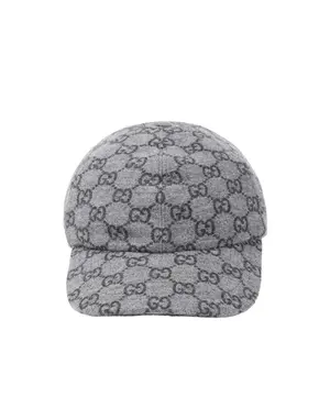Gucci Gg Monogrammed Flannel Baseball Cap - Grey