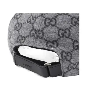 Gucci Gg Monogrammed Flannel Baseball Cap - Grey