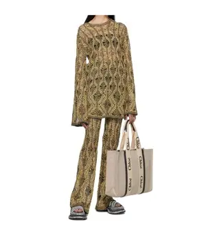Chloé Woody Large Tote Bag - Nude