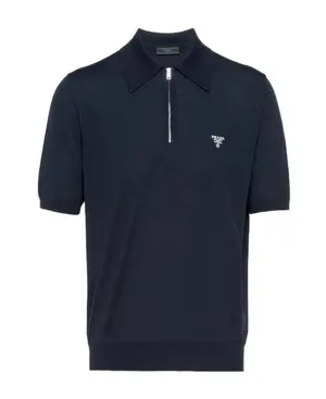 Prada Superfine Wool Polo Shirt - Blue