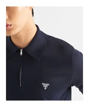 Prada Superfine Wool Polo Shirt - Blue