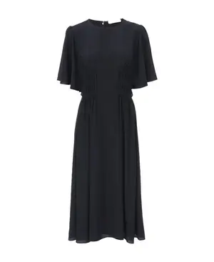Chloé Wing Sleeved Flared Dress - Black