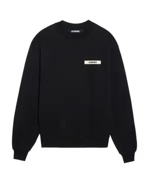 Jacquemus Logo Patch Crewneck Sweatshirt - Black