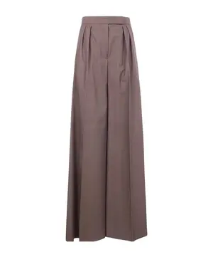 Max Mara Pleated High-waisted Wide-leg Trousers - Gray