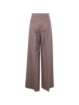 Max Mara Pleated High-waisted Wide-leg Trousers - Gray