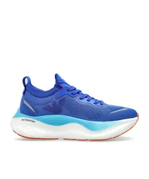 EA7 Logo Printed Lace-up Sneakers - Blue