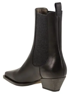 Brunello Cucinelli Pointed Toe Ankle Boots - Black
