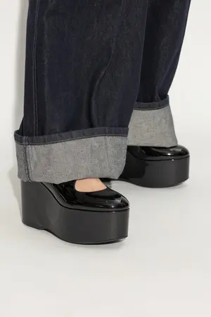 Alaïa 110mm Wedge Leather Pumps
