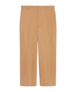 Gucci Gucci Twill Straight Leg Trousers Nude