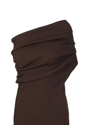 Rick Owens Athena One-shoulder Knitted Dress With Slit Detail