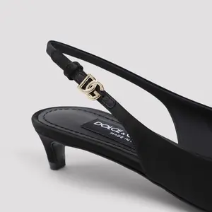 Dolce & Gabbana Bow Detailed Slingback Pumps - Black