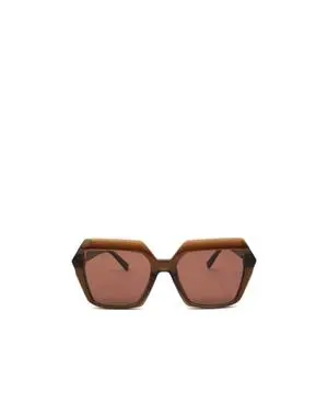 Mcm Square Frame Sunglasses With Logo Detail - Brown