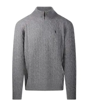 Polo Ralph Lauren Cable Knit Quarter Zip Jumper - Grey