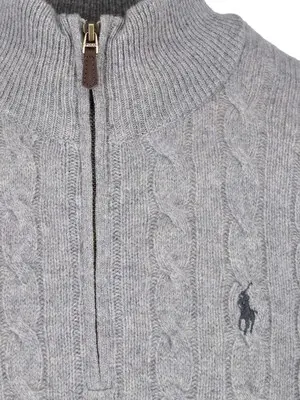 Polo Ralph Lauren Cable Knit Quarter Zip Jumper - Grey