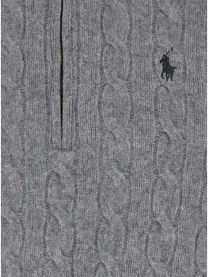 Polo Ralph Lauren Cable Knit Quarter Zip Jumper - Grey