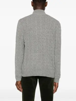 Polo Ralph Lauren Cable Knit Quarter Zip Jumper - Grey