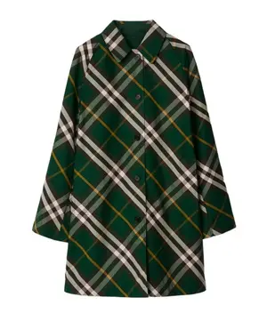 Burberry Burberry Reversible Checked Buttoned Car Coat Green