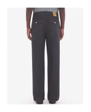 Maison Kitsuné Embroidered Wide-leg Jeans - Black
