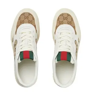 Gucci Re-web Laced Sneakers - Nude