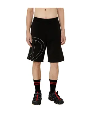 DIESEL® P-crow Megoval Maxi D Logo Sweat Shorts - Black