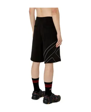 DIESEL® P-crow Megoval Maxi D Logo Sweat Shorts - Black
