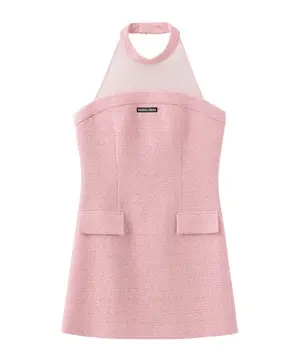 Marissa Chiara Sleeveless Halterneck Embellished Dress - Pink