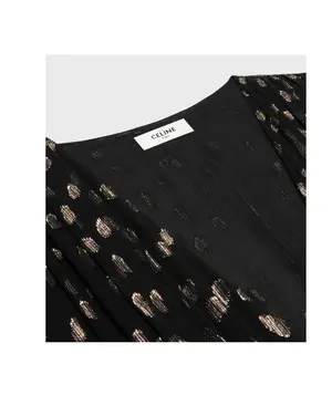 Celine Long Dress In Fil Coupé Silk Georgette