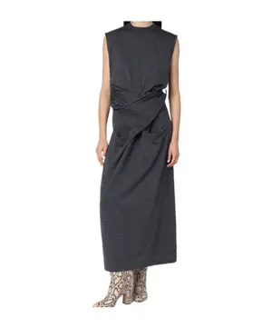 JIL SANDER Sleeveless Midi Dress - Black
