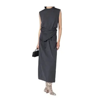 JIL SANDER Sleeveless Midi Dress - Black