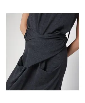 JIL SANDER Sleeveless Midi Dress - Black