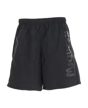 Alexander McQueen Graffiti Logo Swim Shorts - Black