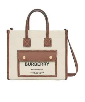 Burberry Burberry Logo Printed Mini Freya Tote Bag Nude