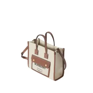 Burberry Logo Printed Mini Freya Tote Bag - Nude