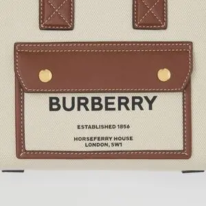 Burberry Logo Printed Mini Freya Tote Bag - Nude