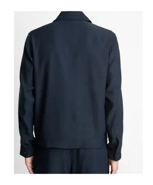 Vince Zip-up Jacket With Lapel Collar - Black