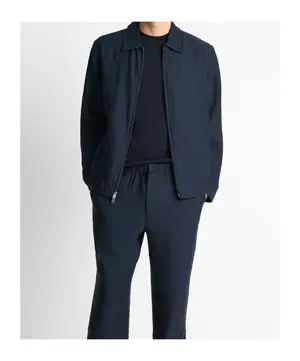 Vince Zip-up Jacket With Lapel Collar - Black