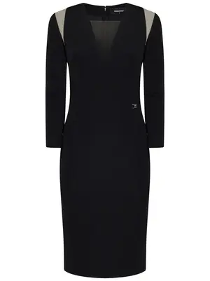Dsquared2 V-neck Jersey Dress With Logo Detail