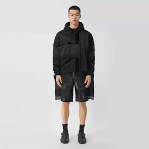 Burberry Panelled Fringed Hoodie