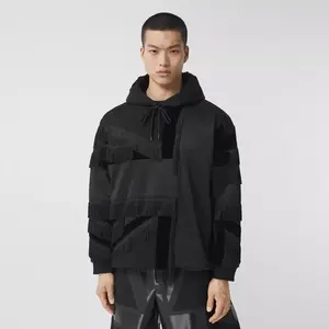 Burberry Panelled Fringed Hoodie