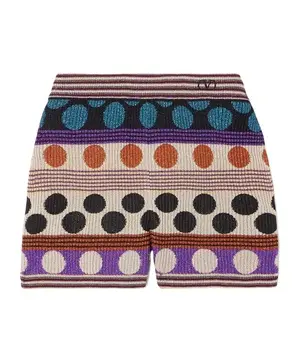 Valentino Garavani Jacquard Knit Shorts With Polka Dot And Stripe Motif