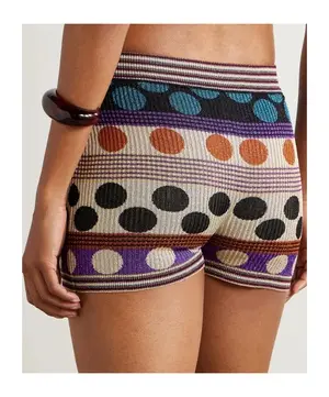 Valentino Garavani Jacquard Knit Shorts With Polka Dot And Stripe Motif