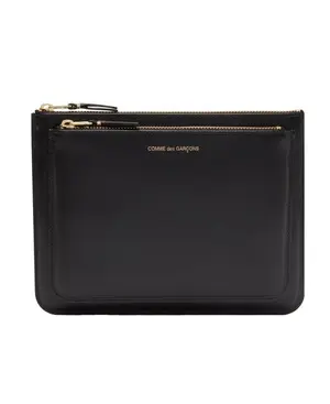 Comme Des Garçons Zip-up Leather Wallet - Black
