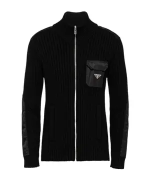 Prada Wool And Cashmere Cardigan With Re-nylon Details
