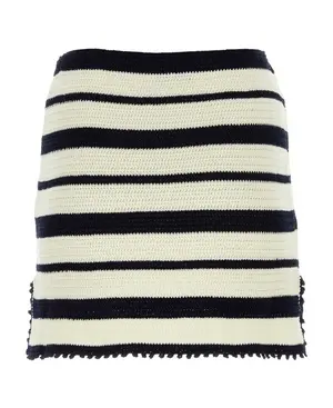 Miu Miu Striped Mini Skirt With Side Slit