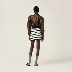 Miu Miu Striped Mini Skirt With Side Slit