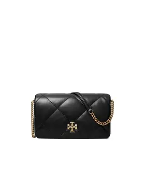 Tory Burch Kira Diamond Quilt Chain Wallet - Black