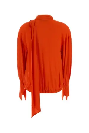 Blumarine Long Sleeve Tie Neck Blouse
