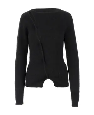 Jacquemus Cut Out Detailed Knitted T-shirt - Black