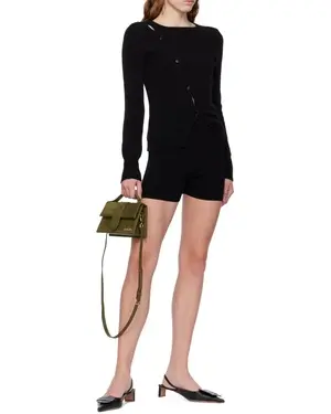 Jacquemus Cut Out Detailed Knitted T-shirt - Black